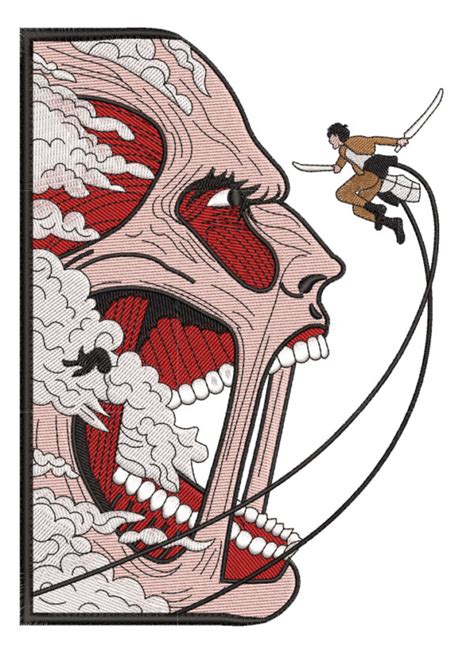 Anime Embroidery Pattern Titan Vs Eren A G E Store Designs