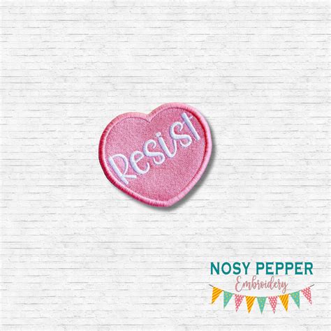 Resist Care Patch 2 Sizes Included Machine Embroidery Design Digital
