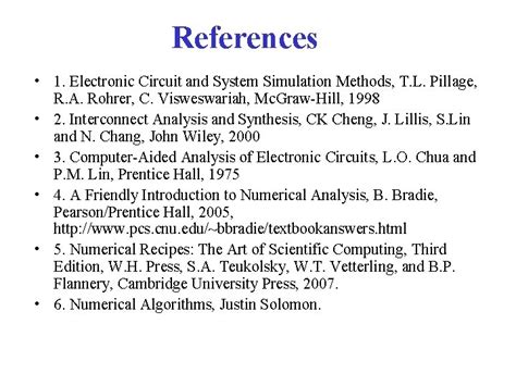 Cse 245 Computeraided Circuit Simulation And Verification Lecture