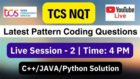 🔥tcs Nqt Coding Questions Live Session 2 Latest Pattern Questions Tcs Nqt 2024