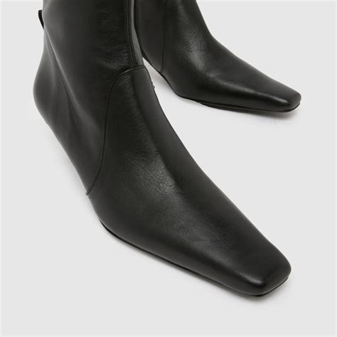Womens Black Schuh Bowden Leather Heeled Boots Schuh