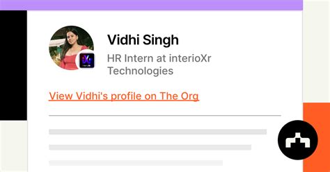 Vidhi Singh Hr Intern At Interioxr Technologies The Org
