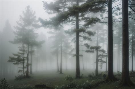 Premium Ai Image Foggy Forest
