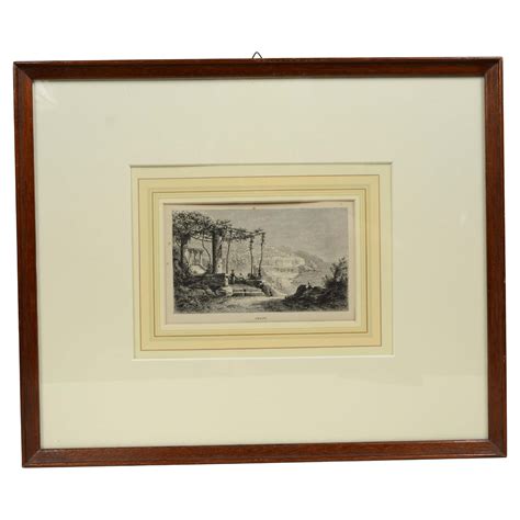 Lithograph On Paper Of Amalfi Italy Signed Auguste Anastasi Mid 19th