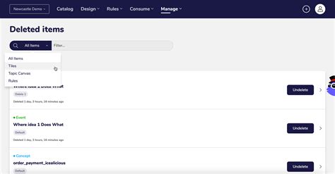 Restoring Deleted Items — Agiledata Docs 10 Documentation