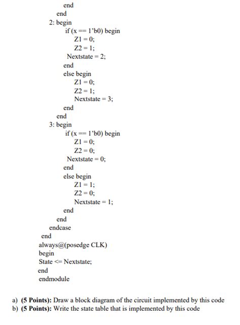 Solved Examine The Following Verilog Code And Answer The Chegg