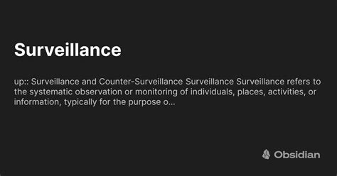 Surveillance Obsidian Publish