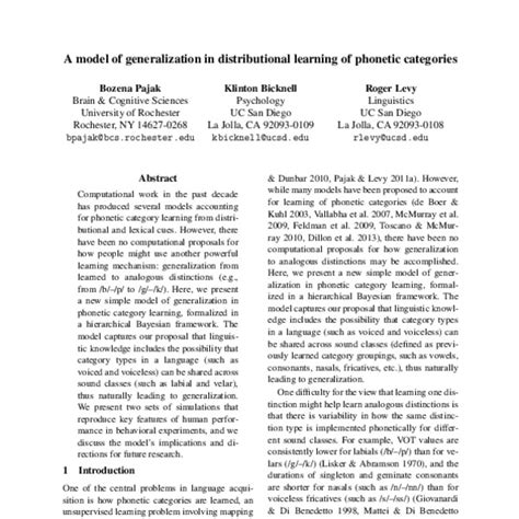 a model of generalization in distributional learning of phonetic