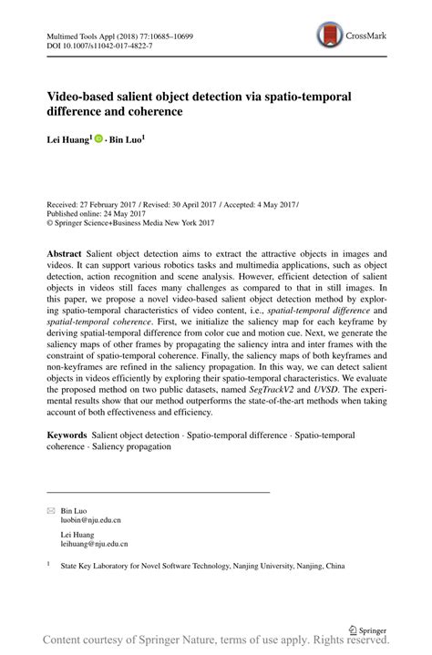 Video Based Salient Object Detection Via Spatio Temporal Difference And