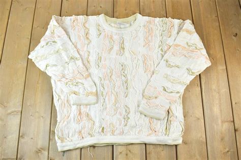 Vintage 1990s Coogi Made In Australia 3d Knit 100 Cotton Abstract