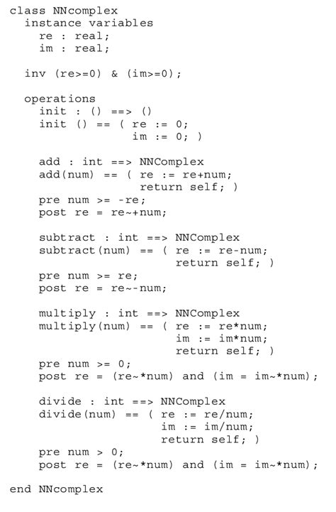 Vdm Specification For Nncomplex Class Download Scientific Diagram