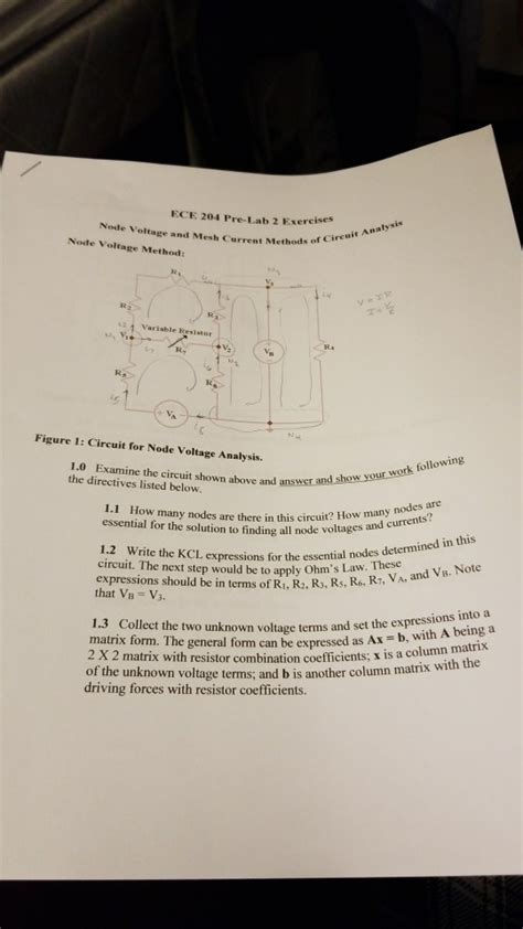 ECE Pre Lab Exercises Node Voltage And Mesh Chegg