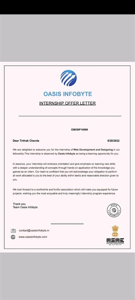 Tirthak Chavda On Linkedin Oasisinfobyte Webdevelopment Internship