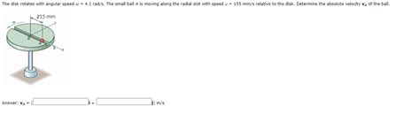 Solved The Disk Rotates With Angular Speed W 41 Rads
