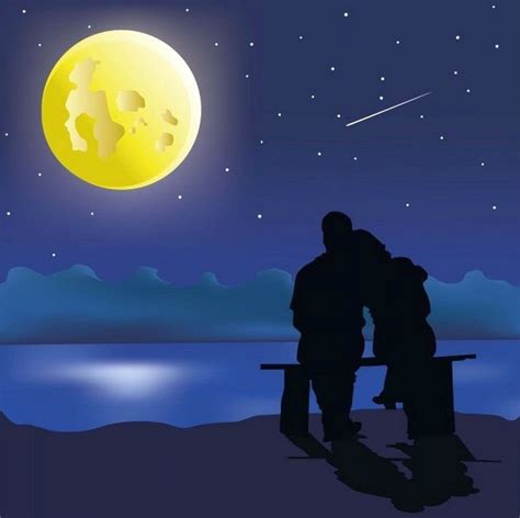 Картинки девушки и парня при луне 67 фото