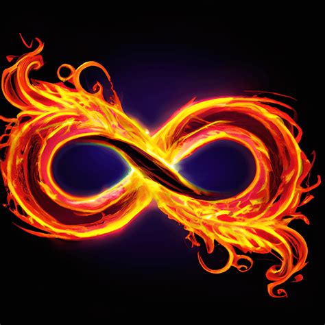 Fiery Infinity Symbol With Peacock Feather Graphic · Creative Fabrica