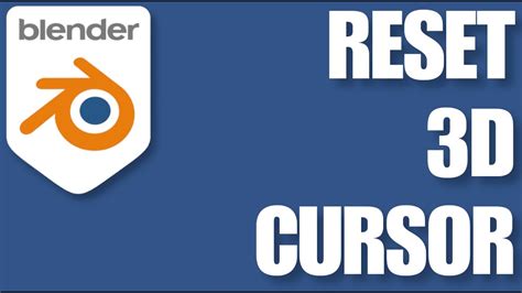 Blender How To Reset 3d Cursor At Ina Lillard Blog
