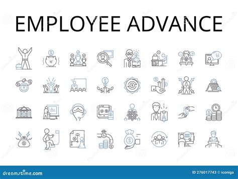 Personnel Progress Line Icons Collection Advancement Promotion