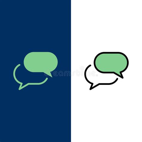 Chatting Chat Sms Mail Icons Flat And Line Filled Icon Set Vector