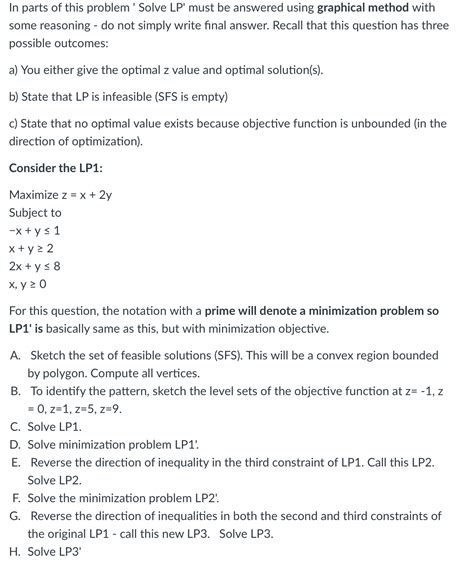 in parts of this problem ﻿solve lp ﻿must be