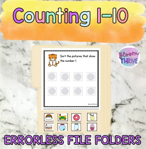 Errorless Counting 1 10 File Folders Autism Work Stations Tpt