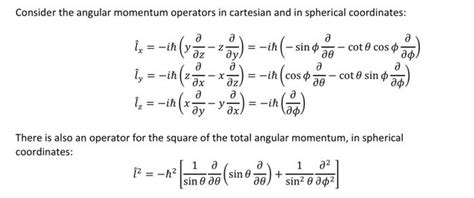 Solved Consider The Angular Momentum Operators In Cartesian