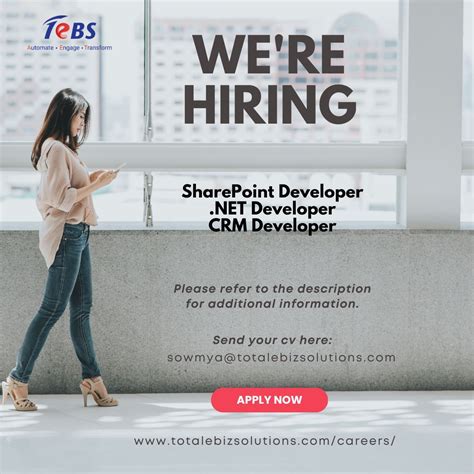 Hiring Sharepointdeveloper Dotnetdeveloper Crmdeveloper Sowmya N