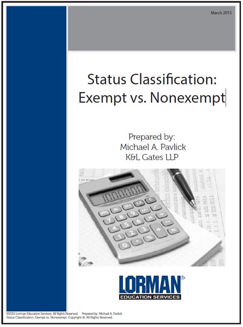 Status Classification Exempt Vs Non Exempt — Report Lorman Education Services