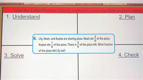 solved use the 4 step problem solving method to solve the math problem
