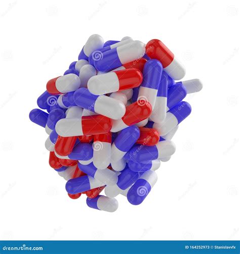 Куча синих и красных таблеток Стек таблеток фармакологии Иллюстрация штока иллюстрации