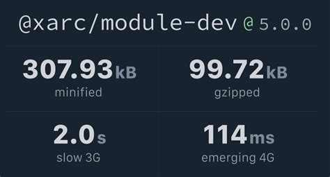 xarc module dev v5 0 0 bundlephobia
