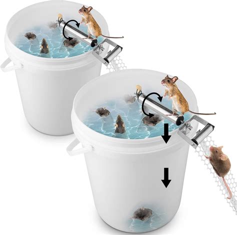 Amazon.com : 2 Pcs Rolling Log Mouse Trap Live Catch Release Bucket Spin Roller Bucket Mice Rat ...