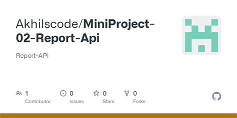 Github Akhilscodeminiproject 02 Report Api Report Api