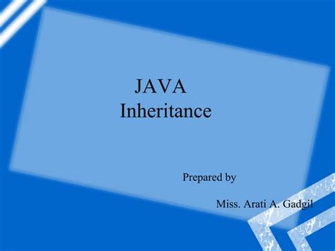Java Inheritance Ppt