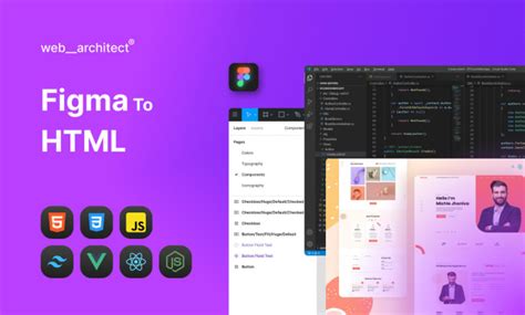 convert figma xd sketch to html tailwind react vue by web