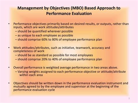 Ppt Management By Objectives Mbo Based Approach To Performance