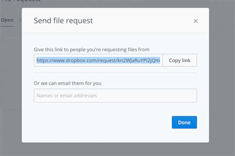 Request And Collect Files With Anyone On The Web In Dropbox