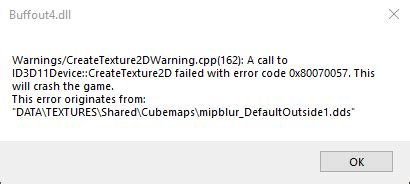 Buffout Crash Error Message Fallout 4 Technical Support LoversLab