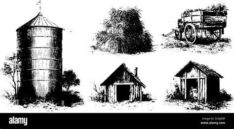 Historical Farm Structures Stock Vector Images Alamy