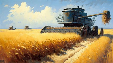 밀밭 수확 수확기 황금 그림 배경 밀밭 풍성한 수확 수확기 배경 일러스트 및 사진 무료 다운로드 Pngtree