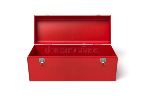 red toolbox open front view on white stock illustration illustration