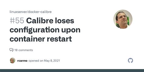 Calibre Loses Configuration Upon Container Restart · Issue 55