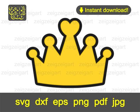 Crown Svg File Princess Crown Cute Crown Svg Crown Svg Clip Art