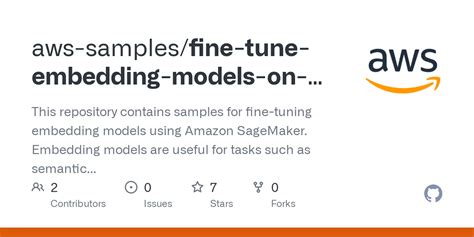 github aws samples fine tune embedding models on sagemaker this