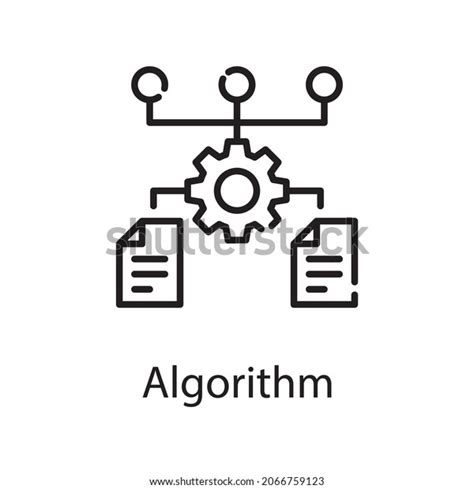 Algorithm Vector Outline Icon Design Illustration Stock Vector Royalty