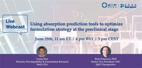 Using Absorption Prediction Tools For Drug Formulation In The Preclinical Stage Sta Webinar