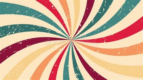 Retro Background With Curved Rays Or Stripes In The Center Rotating