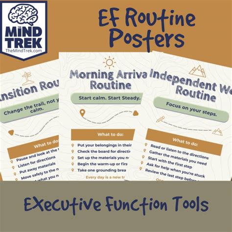 Executive Function Routine Posters Desk Cards Classroom Routines