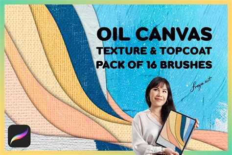 Procreate Canvas Brushes Oil Canvas Texture Topcoat Design Cuts