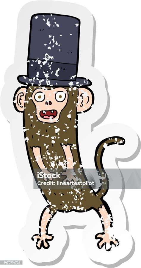 모자를 쓴 만화 원숭이의 복고풍 고민 스티커 0명에 대한 스톡 벡터 아트 및 기타 이미지 0명 1980 1989 년 1980년 Istock
